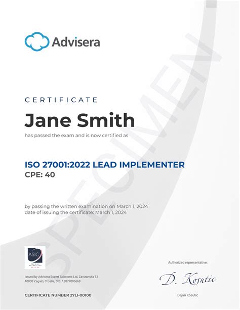 Free ISO Lead Implementer Training Course Certification Advisera