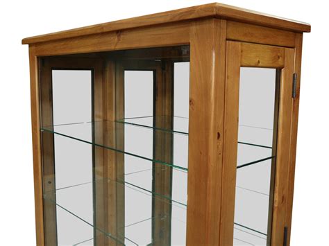 Eva Large Glass Display Cabinet Golden Oak Finish Display Cabinets