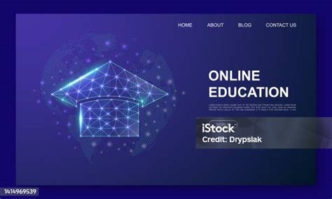 졸업 캡 3d 낮은 폴리 웹 사이트 템플릿 E러닝 디자인 일러스트 개념 방문 페이지에 대한 다각형 온라인 학습 기호 3차원 형태에 대한 스톡 벡터 아트 및 기타 이미지