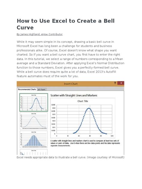 How To Use Excel To Create A Bell Curve Microsoft Excel Normal Distribution