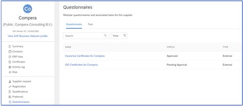 Modular Questionnaires In SAP Ariba SLP Compera Consulting