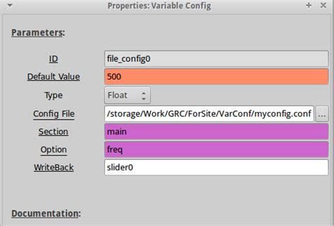 Сохранение и загрузка настроек блок Variable Config