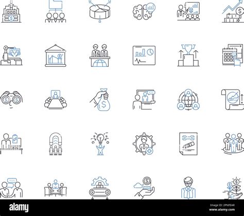 Marketing Strategy Line Icons Collection Segmentation Differentiation Branding Positioning