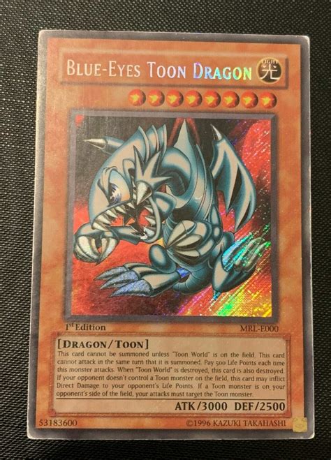 Blue Eyes Toon Dragon Mrl E000 Secret Rare Sovrano Della