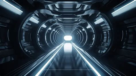 끝없는 공간의 미래형 터널 3d 그림 네온 불빛이 있는 미래 공상 과학 터널 복도 미래 및 공상 과학 개념 배경 일러스트 및 사진 무료 다운로드 Pngtree