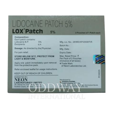 Lidocaine 5 Patch Buy Lidocaine Jelly At Wholesale Price