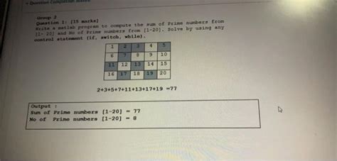 solved write a matlab program to compute the sum of prime
