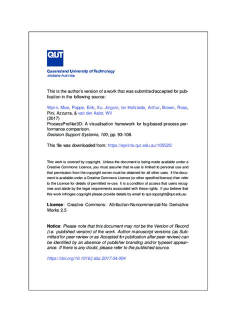 Pdf Processprofiler3d A Visualisation Framework For Log Based Process Performance Comparison