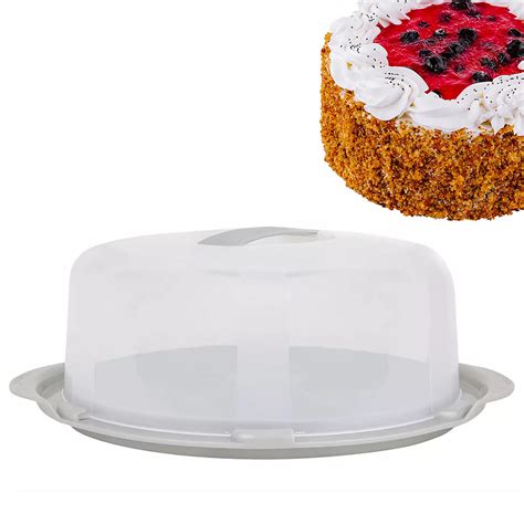 Clear Plastic Round Cake Storage And Carry Container Complete With Lid