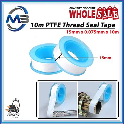 Pita Paip Putih Tape Air Ready Stock 15mm X 0 075mm X 10m Ptfe Thread Seal Tape White Pipe