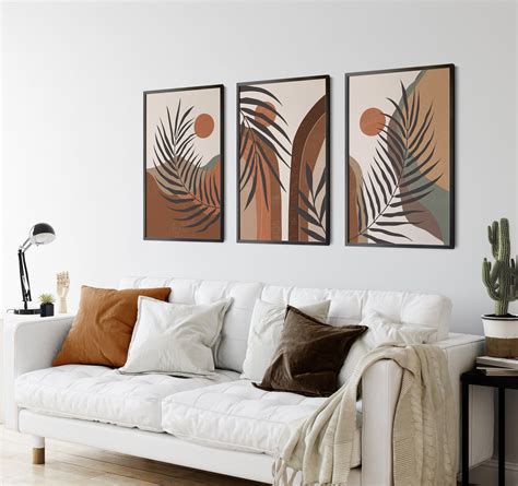Boho Abstract Wall Art Prints Boho Wall Decor Set Of 3 Prints Scandi