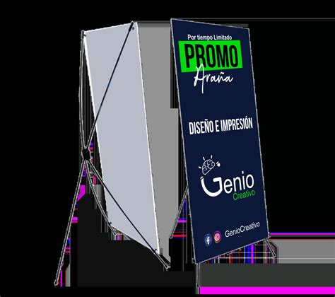 Pendón Porta Pendón Araña Con Diseño E Impresión Genio Creativo Publicidad