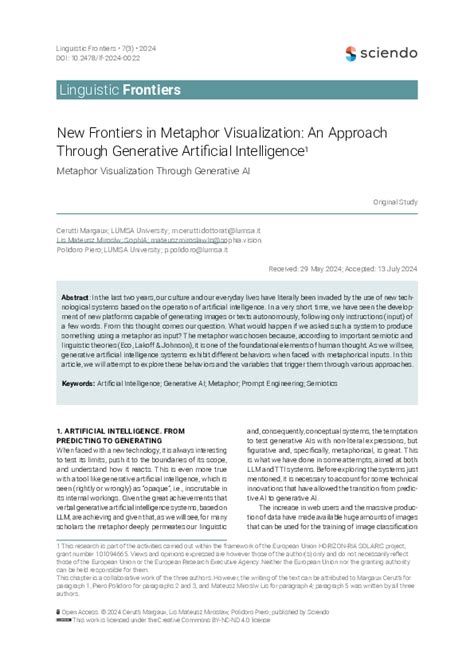 Pdf New Frontiers In Metaphor Visualization An Approach Through Generative Artificial