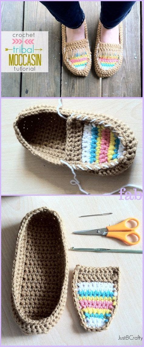 Crochet Adult Moccasin Shoes Patterns Crochet Slipper Pattern