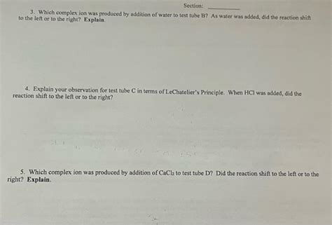 Solved Data Sbeet 2 B Complex Ion Equilibrium Of