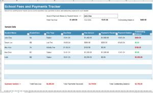 Babe Fees And Payments Tracker Template For Excel Save