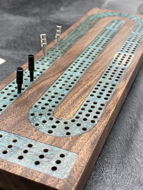 Premium Cribbage Board With Peg Storage Comes With 6 Metal Etsy
