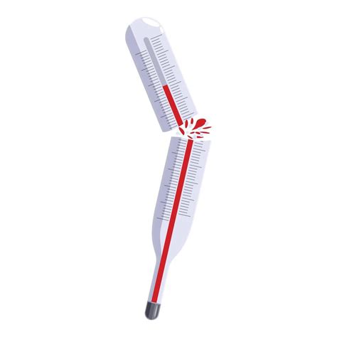 Broken Mercury Thermometer Is Measuring Extreme Temperature 55273008 Vector Art At Vecteezy