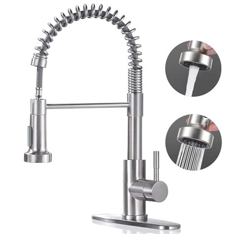 Phancir Kitchen Faucet With Pull Down Sprayer Brushed Nickel