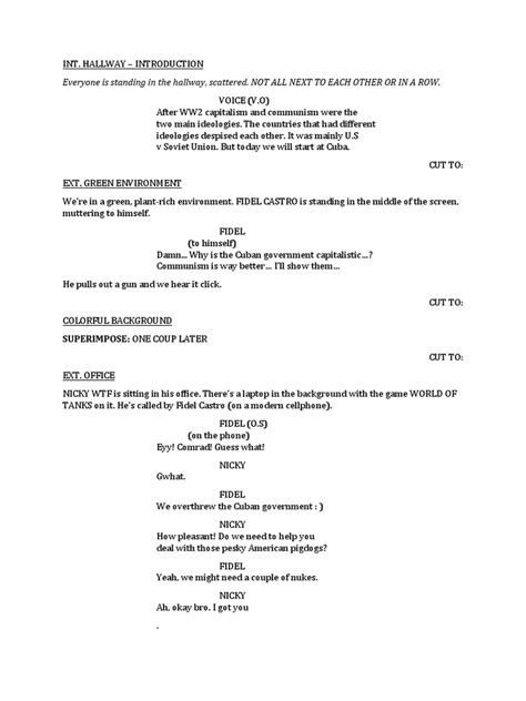 Horrible Histories Script Pdf Fidel Castro