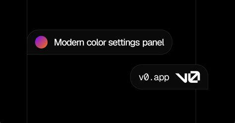 Modern Color Settings Panel V0 By Vercel