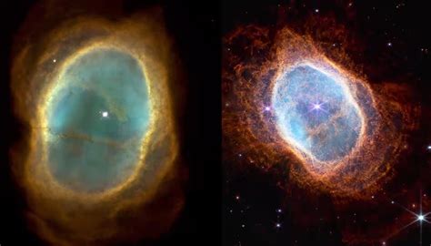Southern Ring Nebula From The Hst Left From The Jwst Right