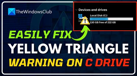 Yellow Triangle Warning On C Drive On Windows 1110 Youtube