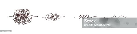간단한 라인과 복잡한 쉬운 방법 낙서 혼돈 사고 방식을 낙서하십시오 문제 해결 어려운 선 벡터 손으로 그린 개념 경로 0명에 대한 스톡 벡터 아트 및 기타 이미지 Istock