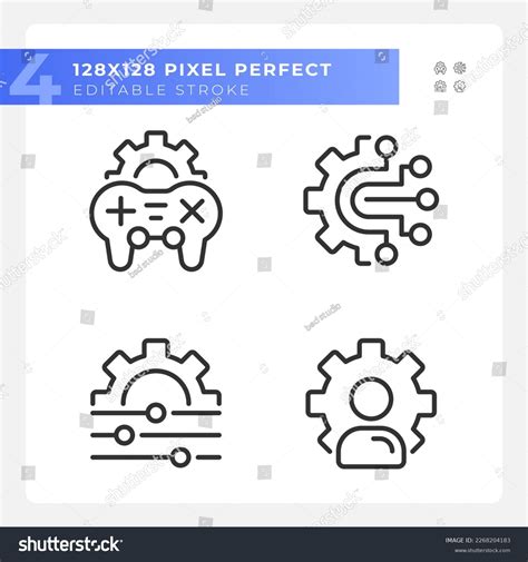 Personal Settings Pixel Perfect Gradient Linear Stock Vector Royalty Free 2268204183