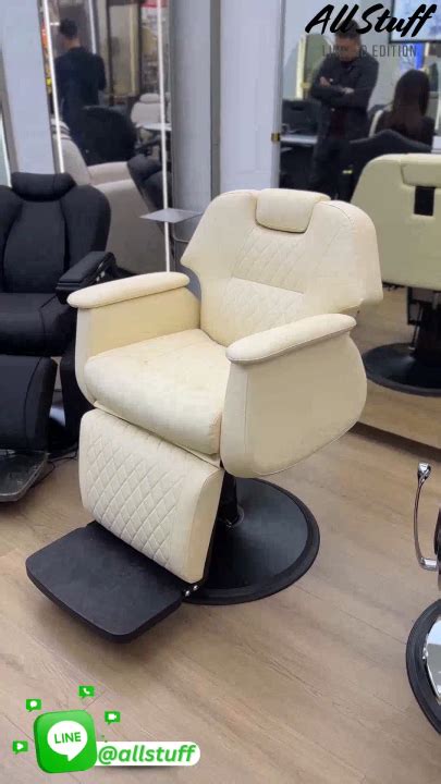 เก้าอี้บาร์เบอร์ โต๊ะตัดผมชาย เก้าอี้ตัดผม โช๊คไฮดรอลิค ปรับเอนได้ สำหรับทำผมตัดผม ฐานสแตนเลสส