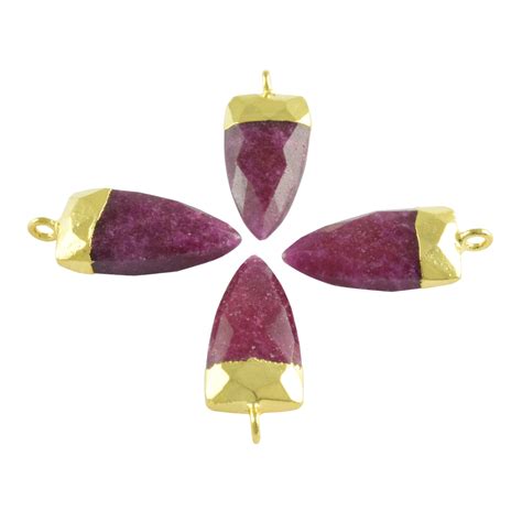 Ruby Dagger Shape Gemstone Connector From Irocsales