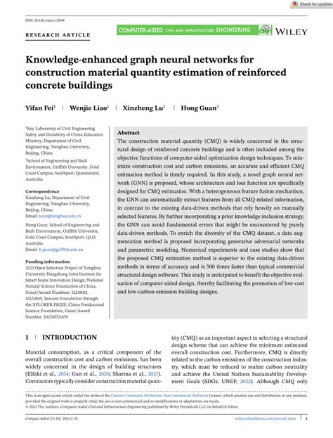 PDF Knowledge Enhanced Graph Neural Networks For Construction Material Quantity Estimation Of