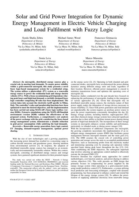 Pdf Solar And Grid Power Integration For Dynamic Energy Management In Electric Vehicle