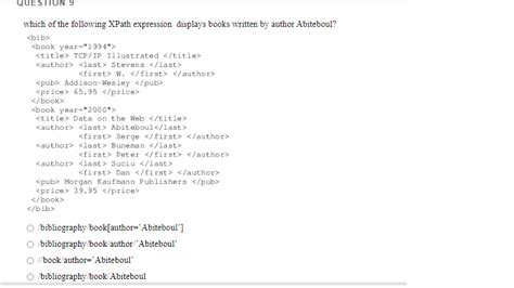 solved question 9 which of the following xpath expression