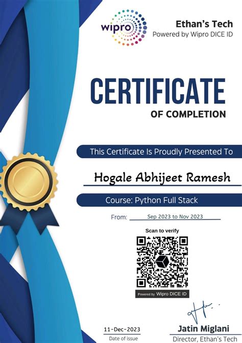 I Completed Python Full Stack Course Successfully Abhijeet Hogale