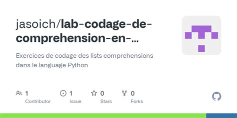 Github Jasoich Lab Codage De Comprehension En Python Exercices De Codage Des Lists