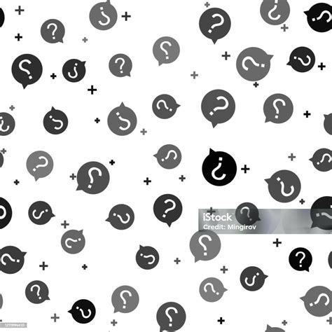 흰색 배경에 원 아이콘 격리 원활한 패턴에 검은 물음표 위험 경고 기호입니다 도움말 기호입니다 자주 묻는 질문 기호입니다 벡터 일러스트레이션 0명에 대한 스톡 벡터 아트 및