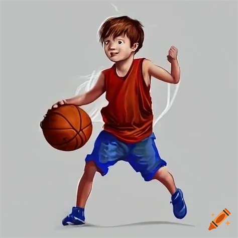 Boy Playing Basketball On Craiyon