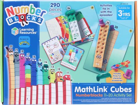 Learning Resources Mathlink Cubes Numberblocks 11 20 Activity Set 30 Activities Linked To Tv