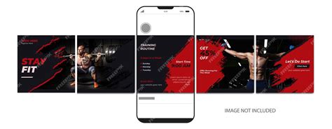 Premium Vector Instagram Carousel Post Template Gym Microblog Carousel Post Editable Social