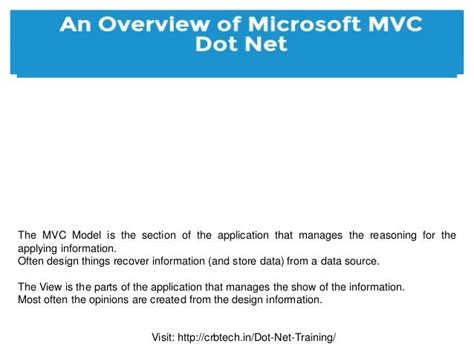 an overview of microsoft mvc dot net