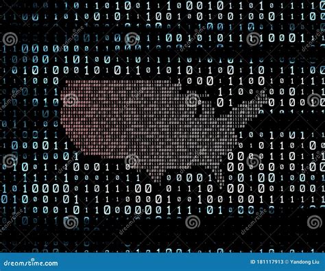 Binary Digital Array Big Data Transmission And American Map Programming And Intelligent
