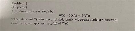 Solved Problem Points A Random Process Is Given By Chegg