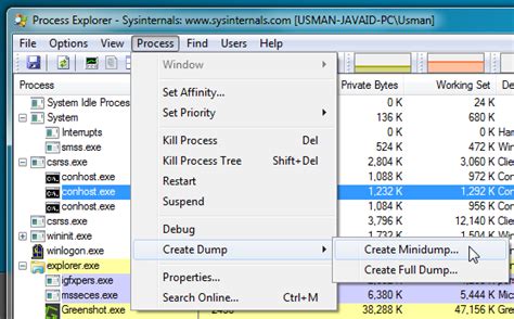 check app gpu and disk usage restart service create minidump process