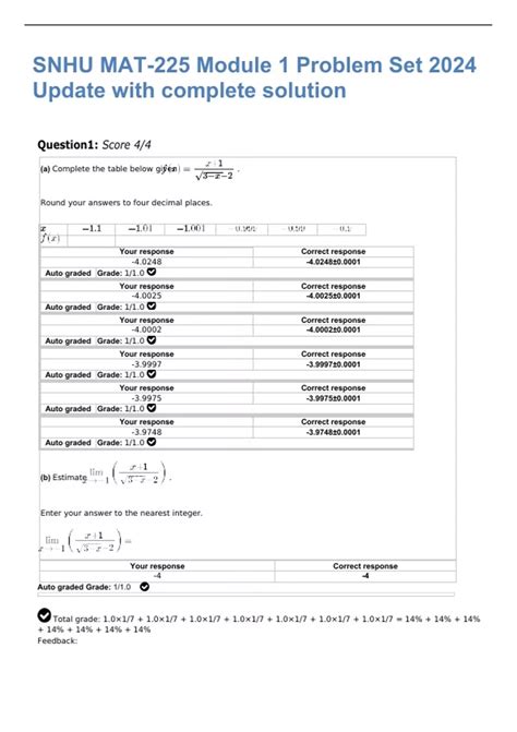 SNHU MAT Module Problem Set Update With Complete Solution MAT R Stuvia US