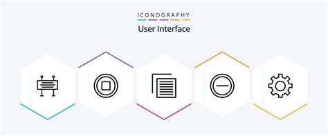 User Interface 25 Line Icon Pack Including Interface Setting Document
