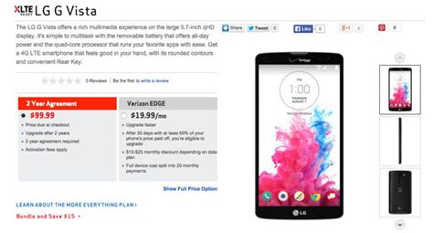 Lg G Vista Now Available From Verizon For 99 On Contract Updated