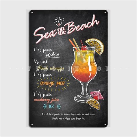 Sex On The Beach Poster Metal Plaque Cinema Kitchen Home Customize