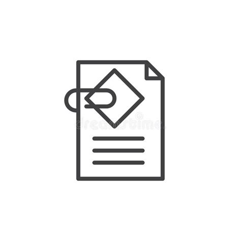 Document Attachment Line Icon Outline Vector Sign Linear Style
