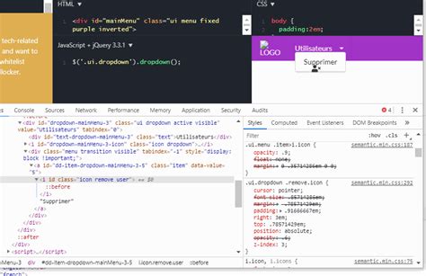 Some Ui Menu Dropdown Icon Item Breaks · Issue 742 · Fomanticfomantic Ui · Github